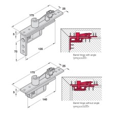 จุดหมุนบนสำหรับบานเปิดสองทาง GEZE